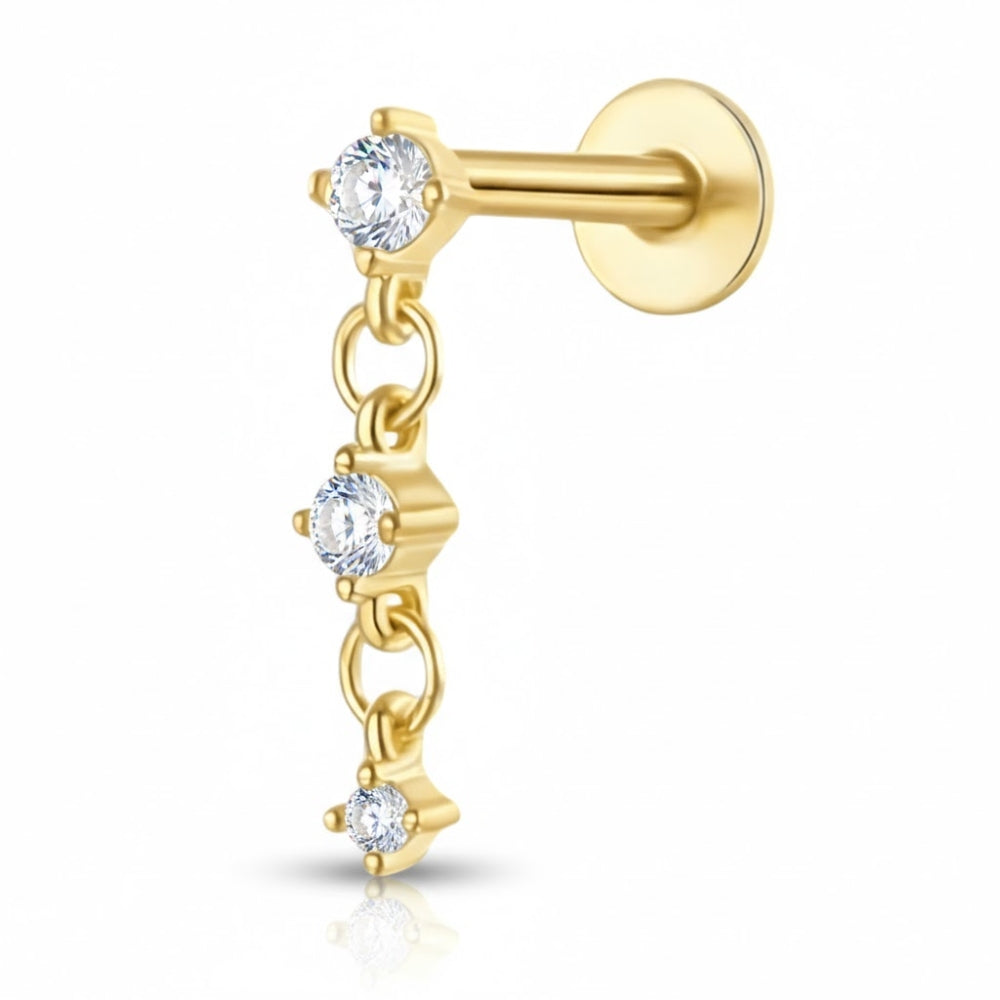 Piercing Lobe Milicent - Finition Doré - Argenté - Livraison Offerte