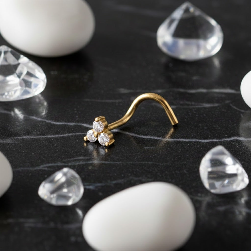 Piercing Nez Bijoux - Finition Doré Argenté - Livraison Offerte